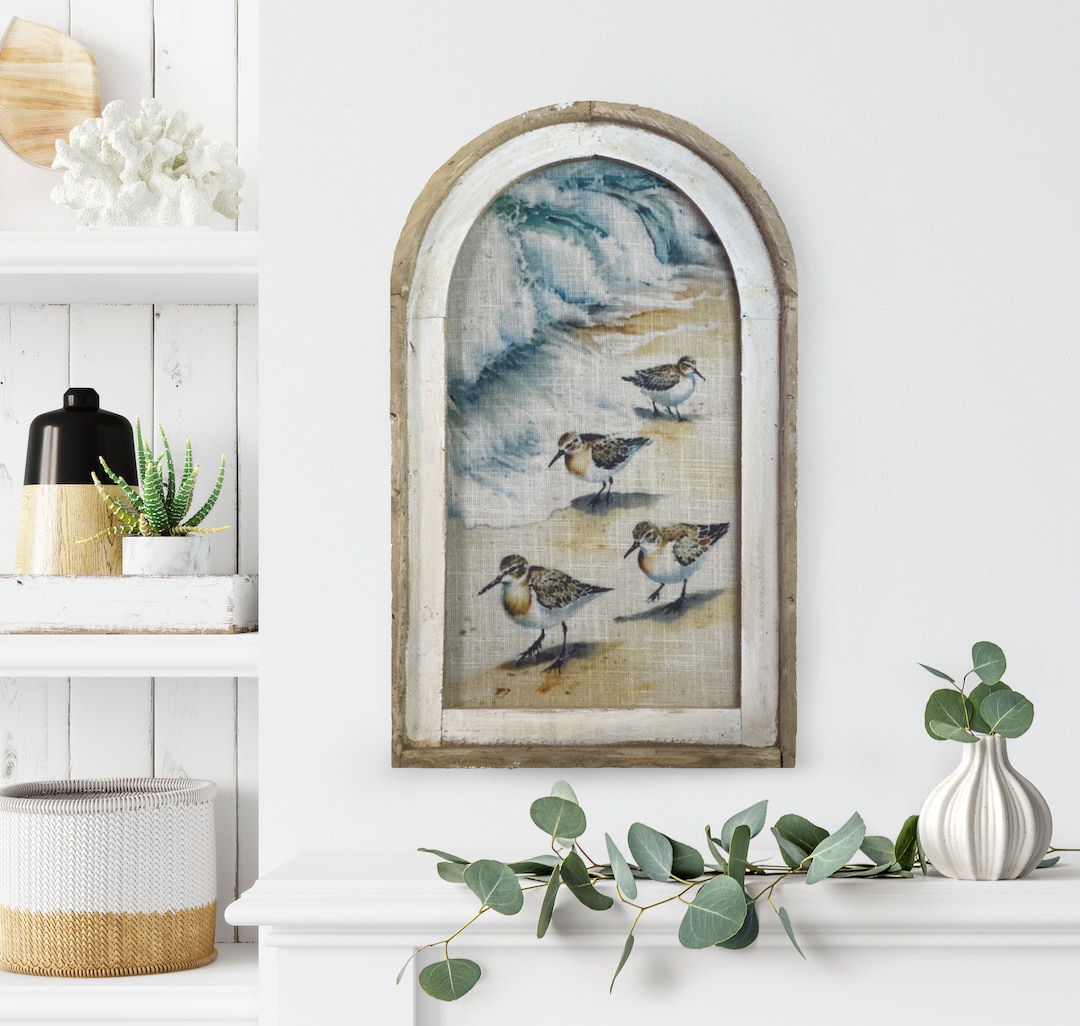 Sandpiper Wall Decor | Coastal Wall Decor | Bathroom Wall Decor | Linen ...