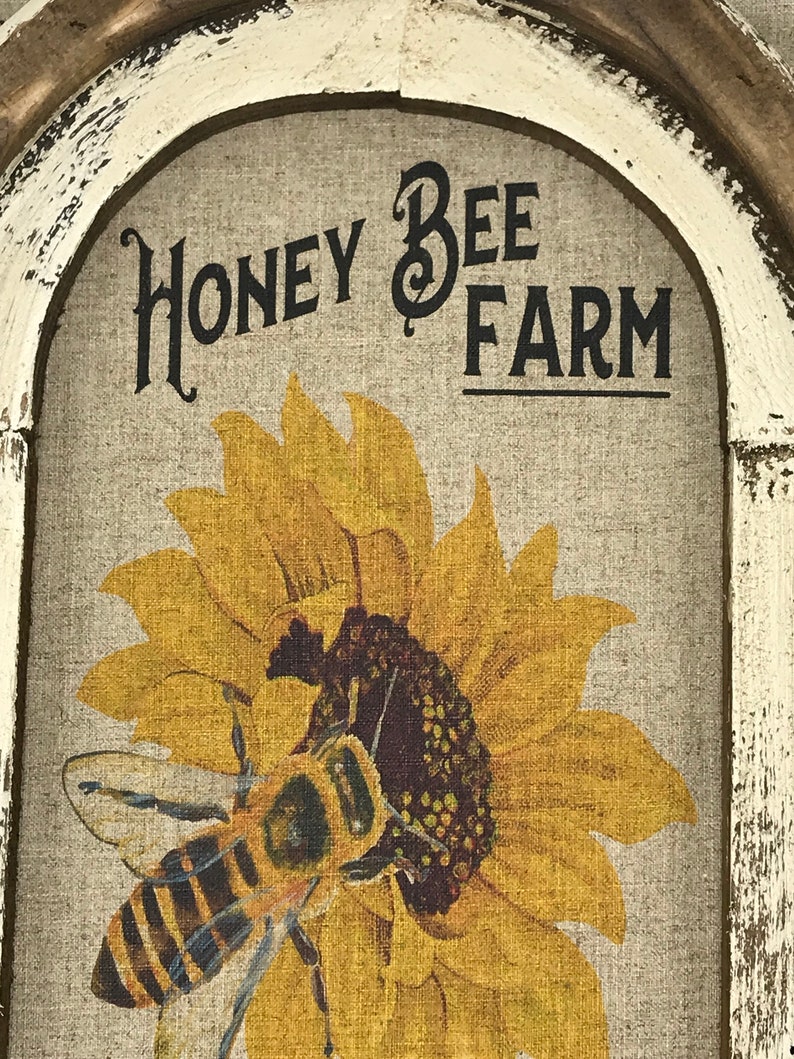 Honey Bee Wall Art 14 X 22 Arch Window Frame - Etsy