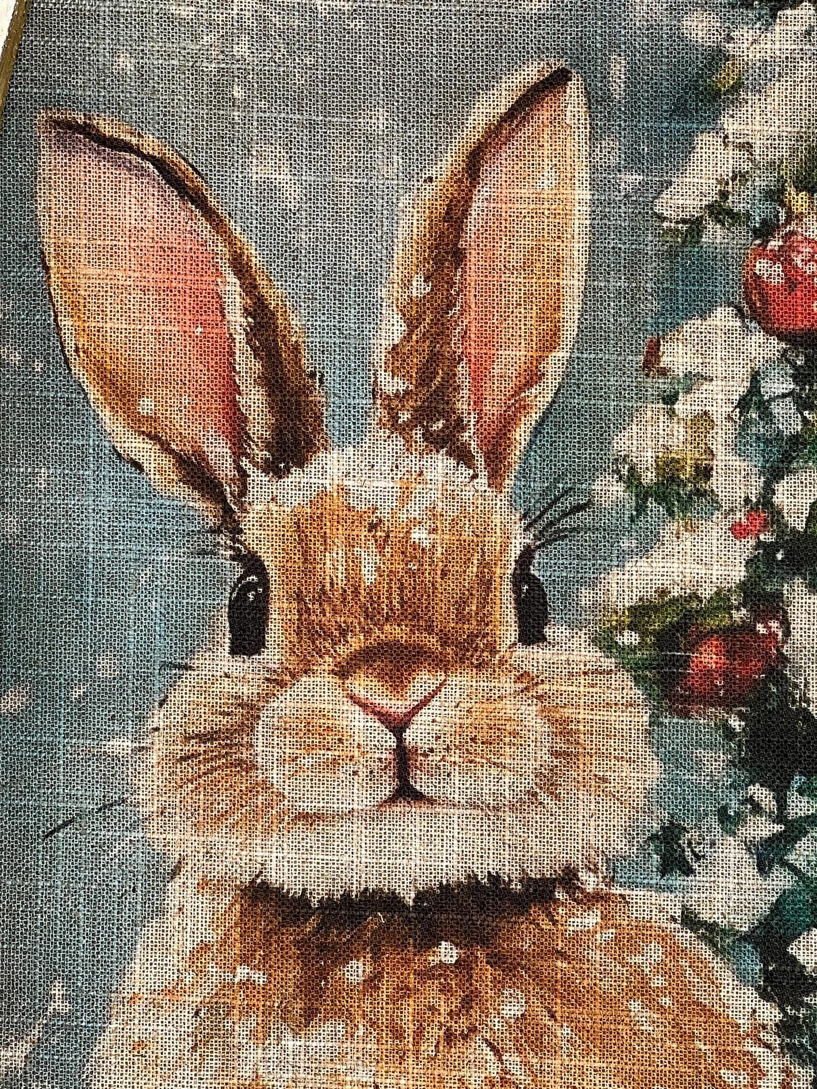 Winter Rabbit Wall Decor | 14" X 22" | Christmas Bunny Wall Art ...