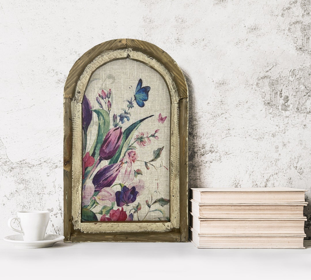 Spring Flowers Wall Decor | Farmhouse Decor | Arch Window Frame ...