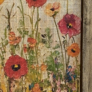 Flower Art in Arched Wood Frame | Farmhouse Botanical Wall Decor ...