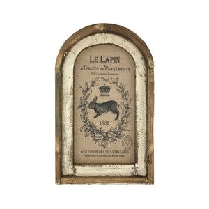 Rabbit Wall Decor | 14" X 22" | Arch Window Frame | Linen Wall Hanging ...