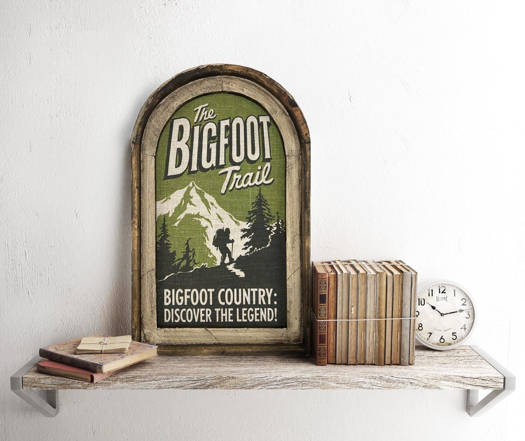 The Bigfoot Trail Wall Art | Solid Wood Frame | Framed Bigfoot Print ...