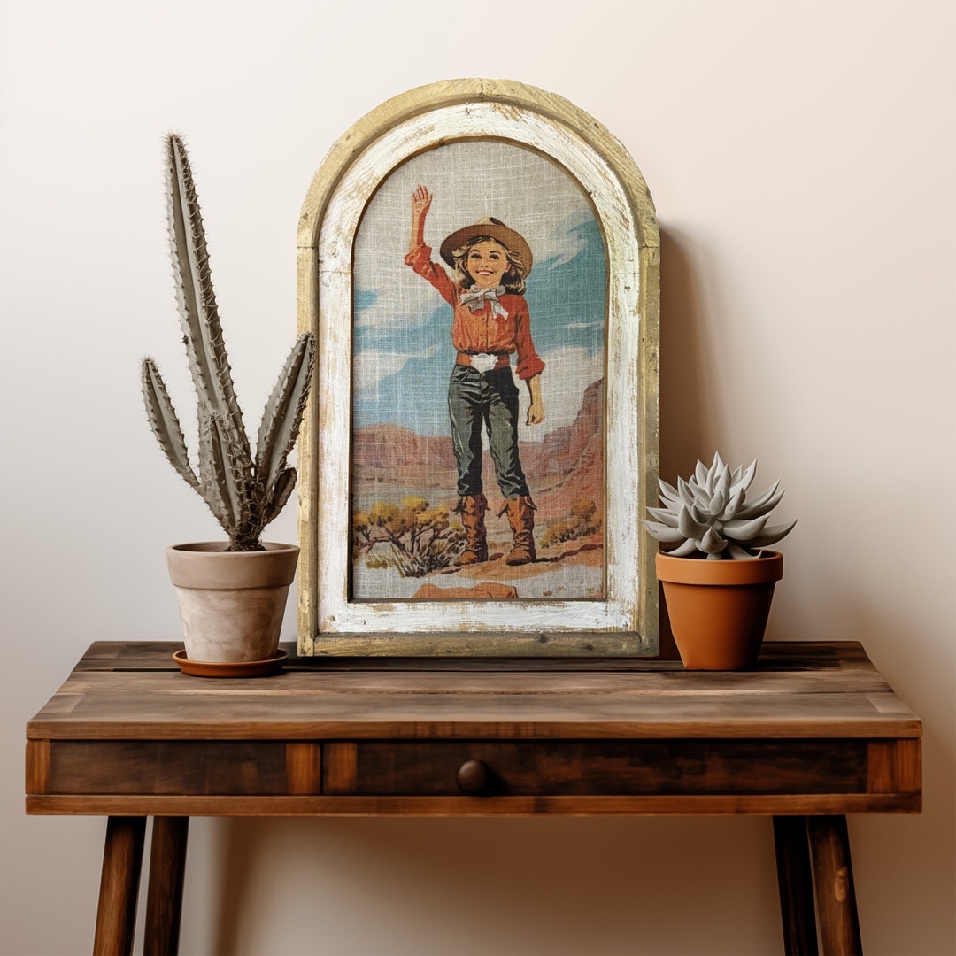 Western Cowgirl Wall Art | 14" X 22" | Kids Room Decor | Southwestern ...