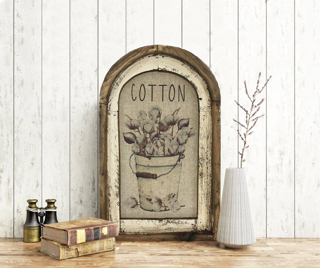 Cotton Wall Art | 14" X 22" | Arch Window Frame | Linen Wall Hanging ...