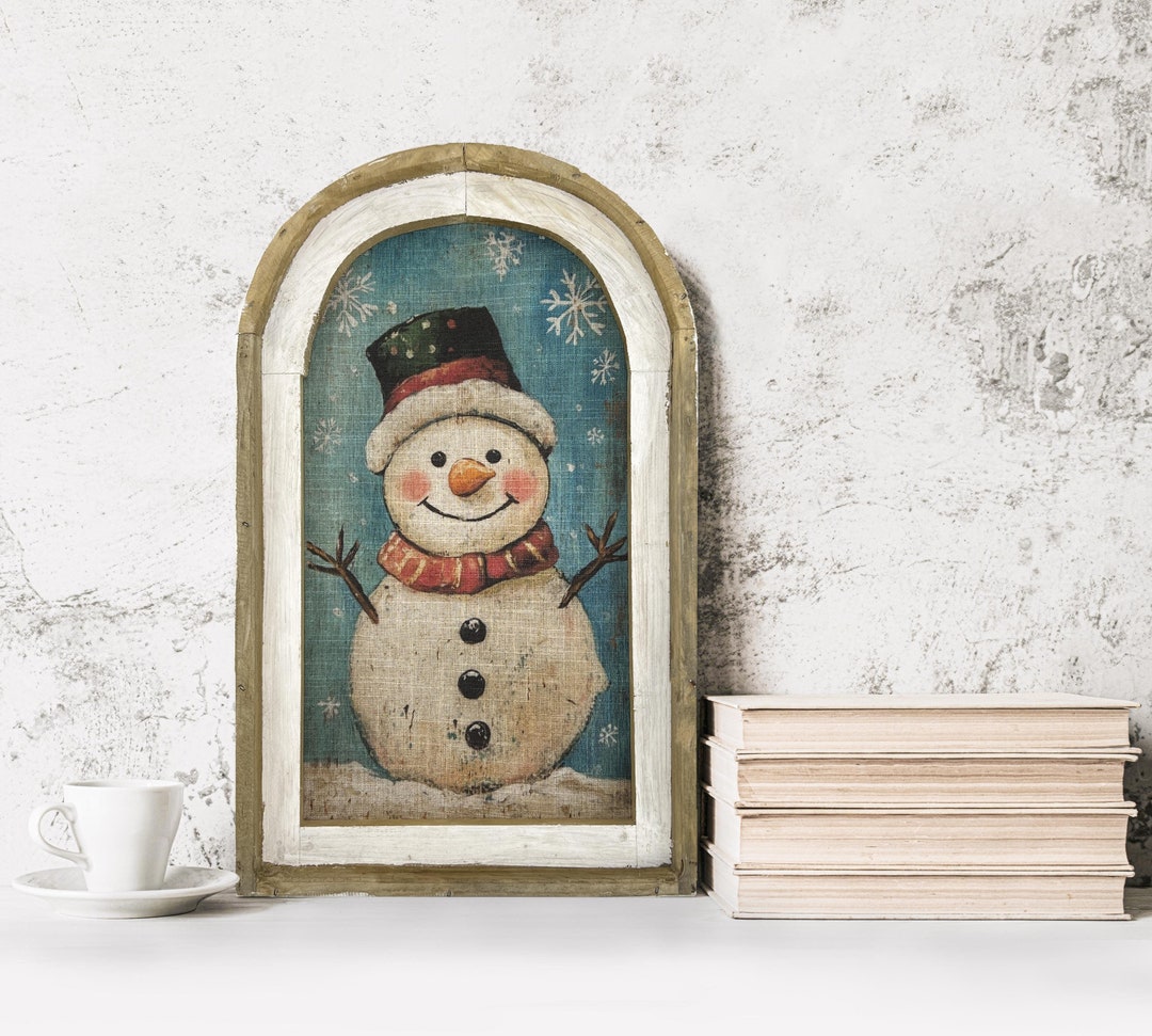Snowman Wall Decor | 14" X 22" | Farmhouse Christmas Wall Art | Winter ...