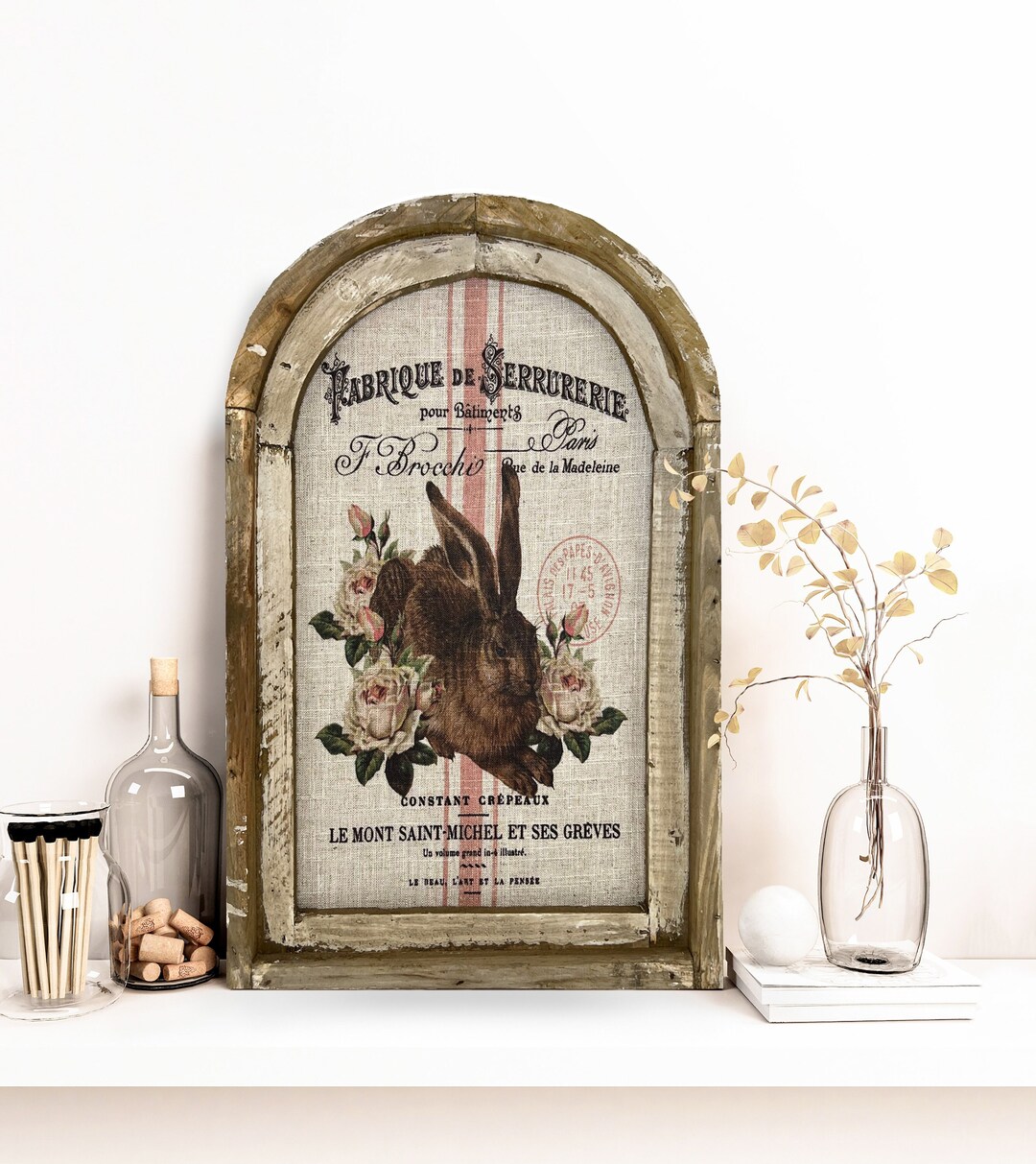 French Bunny Wall Decor | 14" X 22" | Rabbit Wall Art I Easter Wall ...