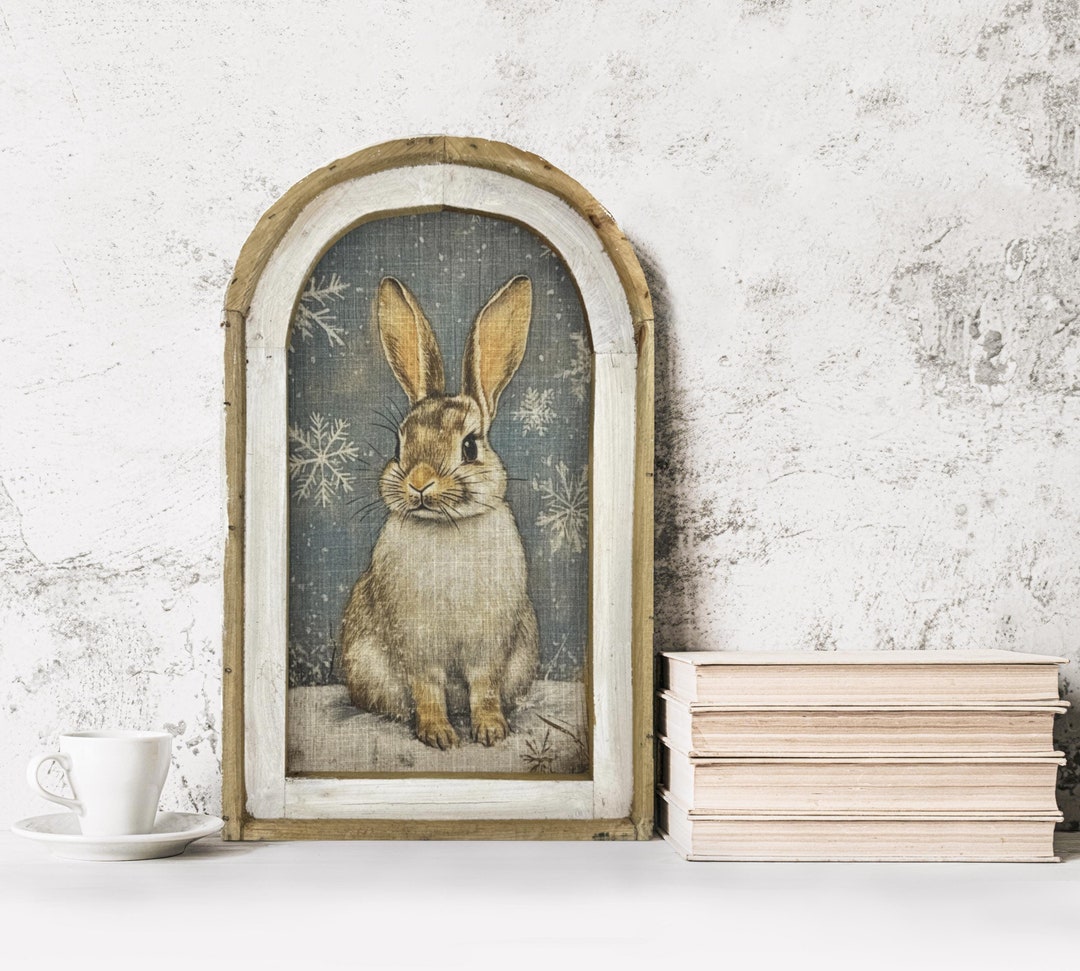 Winter Rabbit Wall Decor | 14" X 22" | Christmas Wall Art | Winter ...