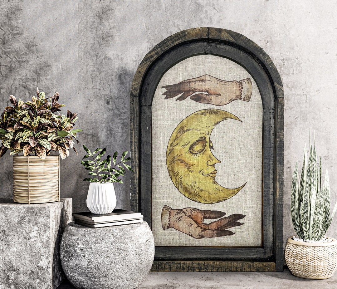 Half Moon Wall Art | 14" X 22" | Arch Window Frame | Linen Wall Hanging ...