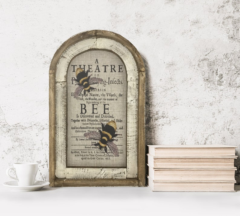 Bee Wall Decor Arch Window Frame Linen Wall Hanging - Etsy