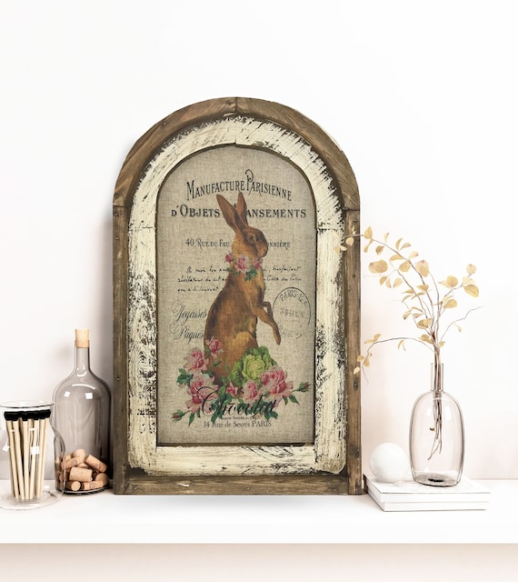 Rabbit Wall Art 14 X 22 Arch Window Frame - Etsy