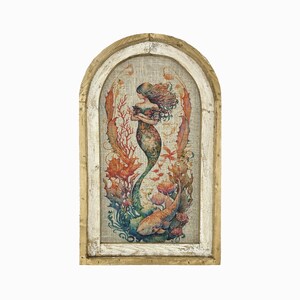 Mermaid Wall Art | 14" X 22" | French Poster Wall Art | Linen Wall ...