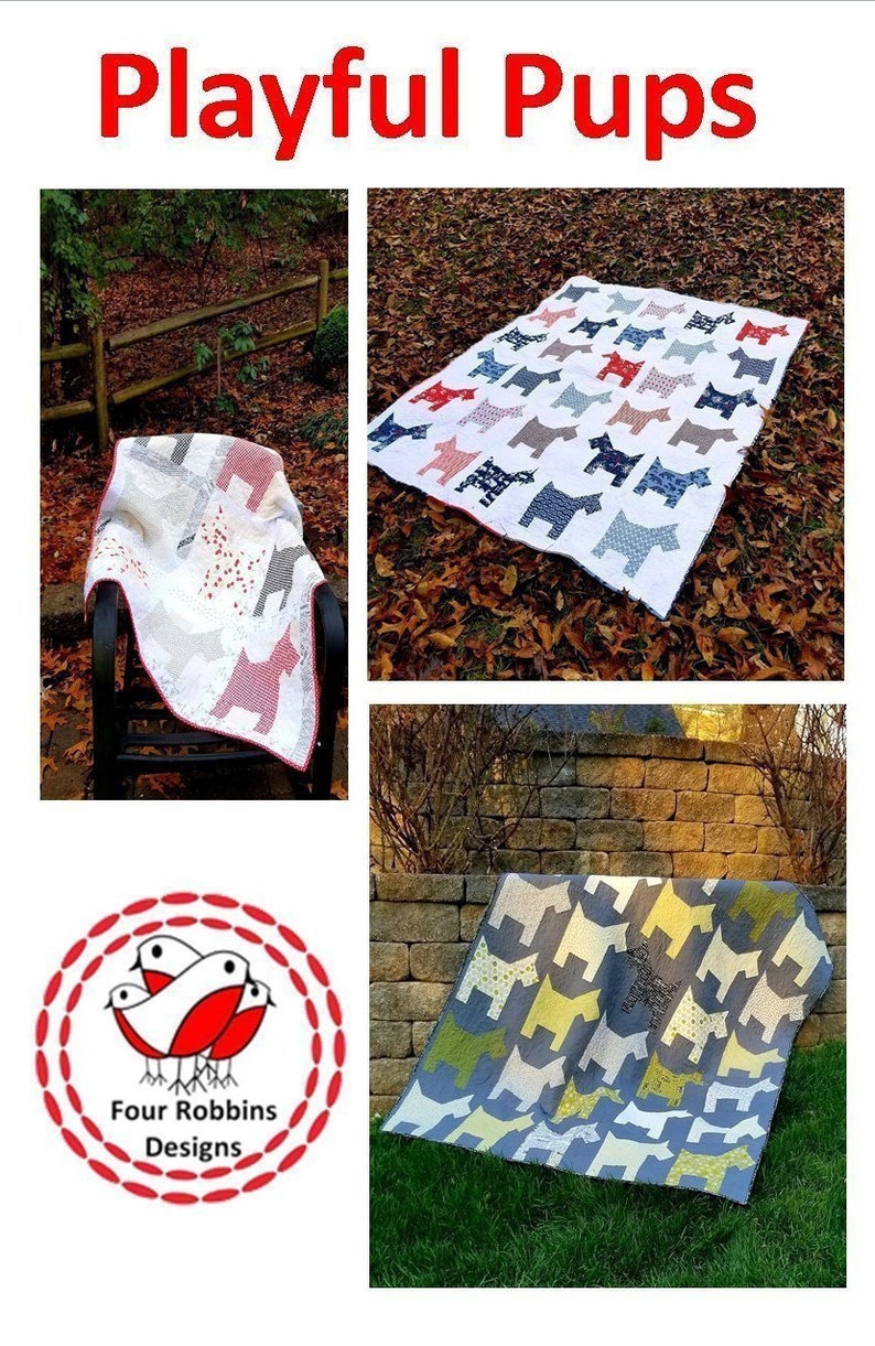 Playful Pups Quilt Pattern | Dog Lover Quilt | Baby, Throw, and Twin ...