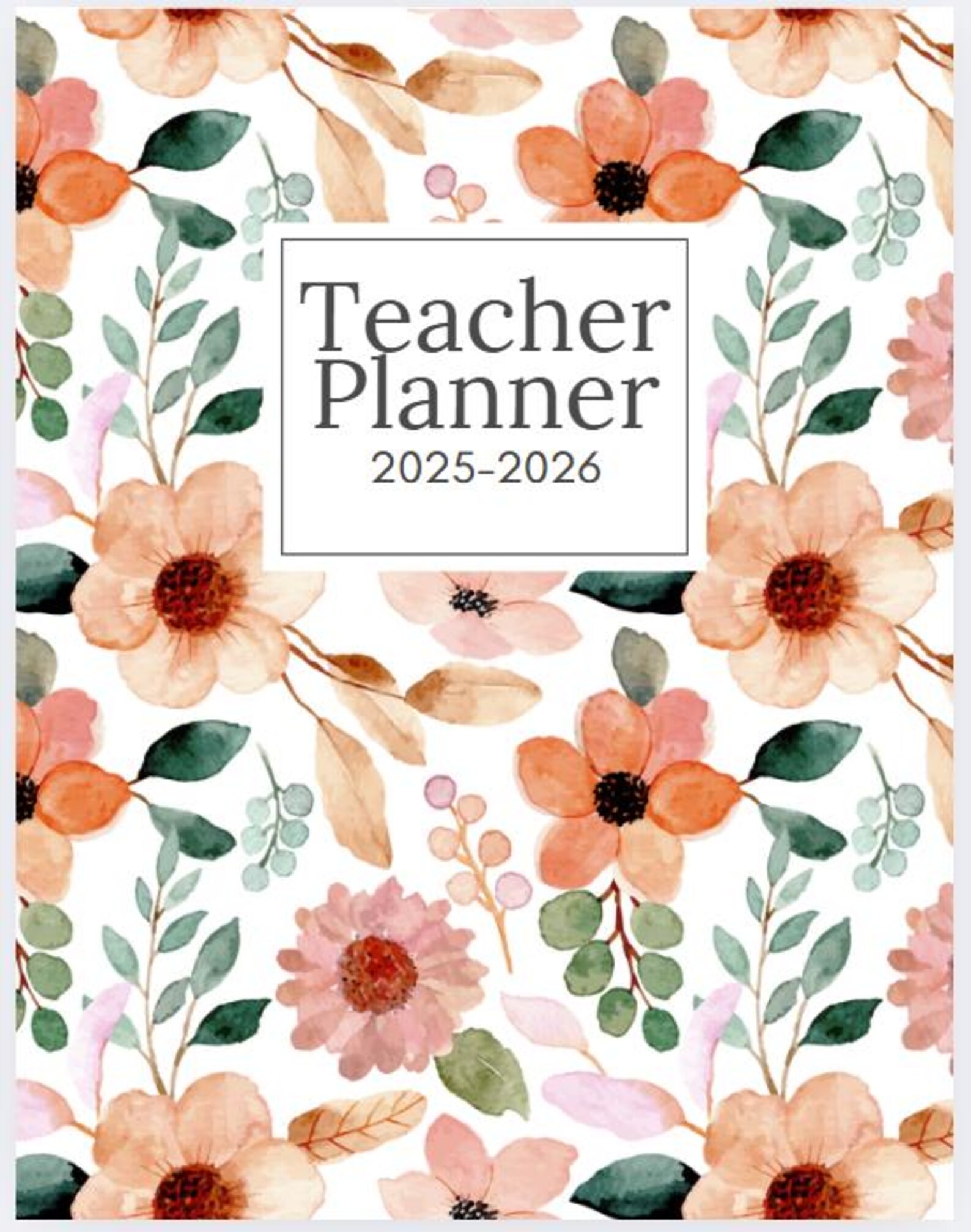 2025–2026 Teacher Planner Printable | Editable Floral PDF | Weekly ...