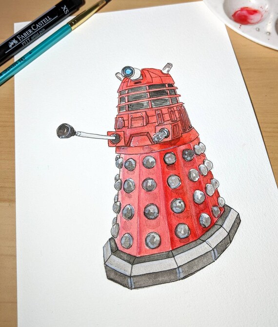 Red Dalek Drawing