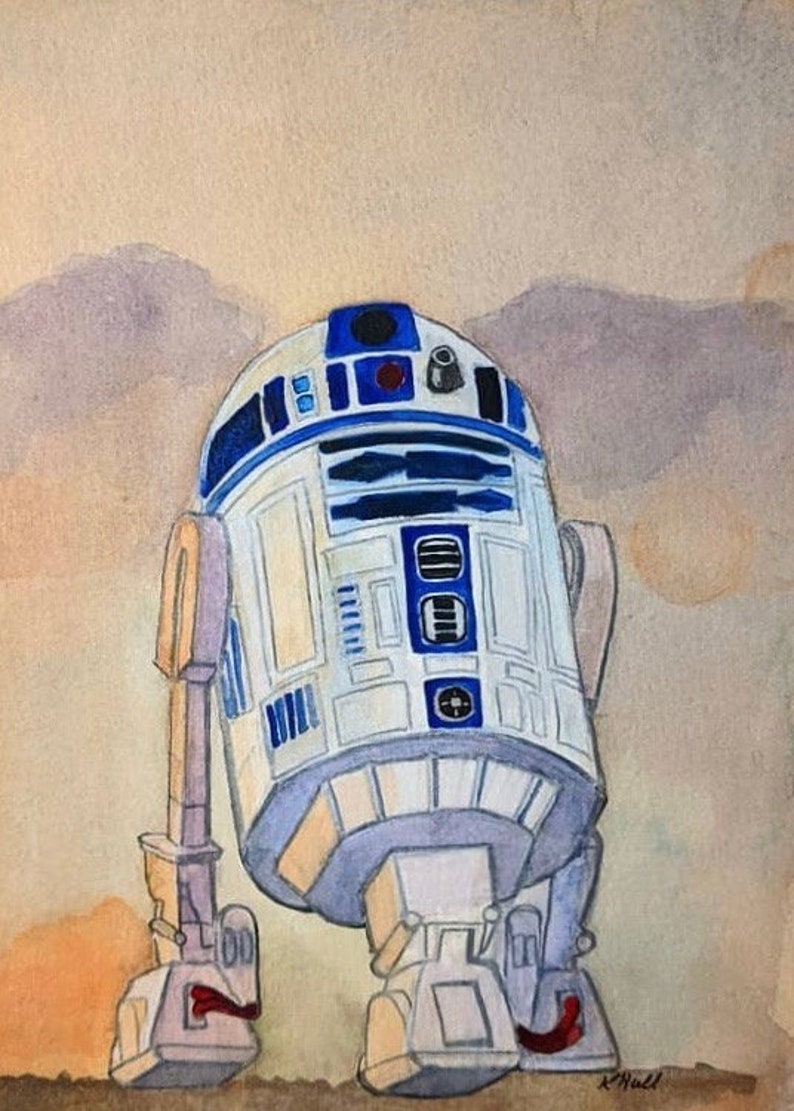 Star Wars R2D2 Watercolor Painting Star Wars Art Star Wars - Etsy