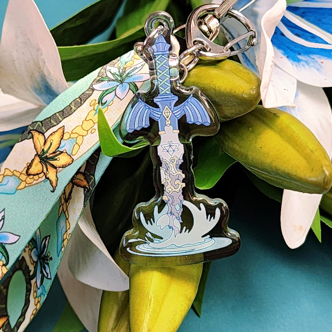 Zelda Lanyard With Master Sword Acrylic Keychain - Etsy