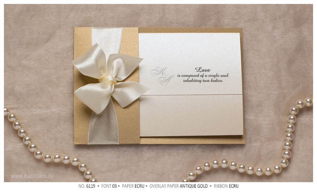 New Elegant Vanilla Cream Invitations Boho With Initials and Satin ...