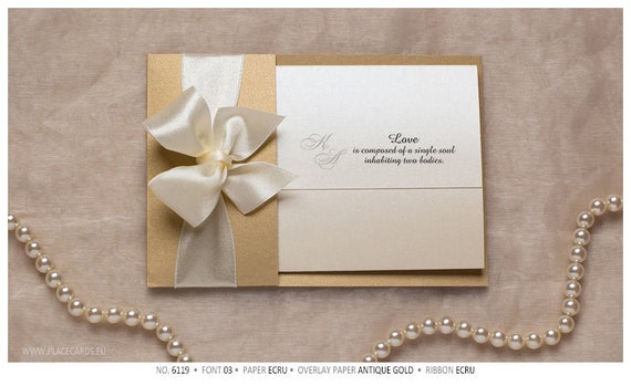 New Elegant Vanilla Cream Invitations Boho With Initials and | Etsy