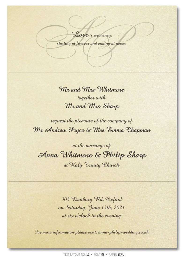 New Elegant Vanilla Cream Invitations Boho With Initials and Satin ...