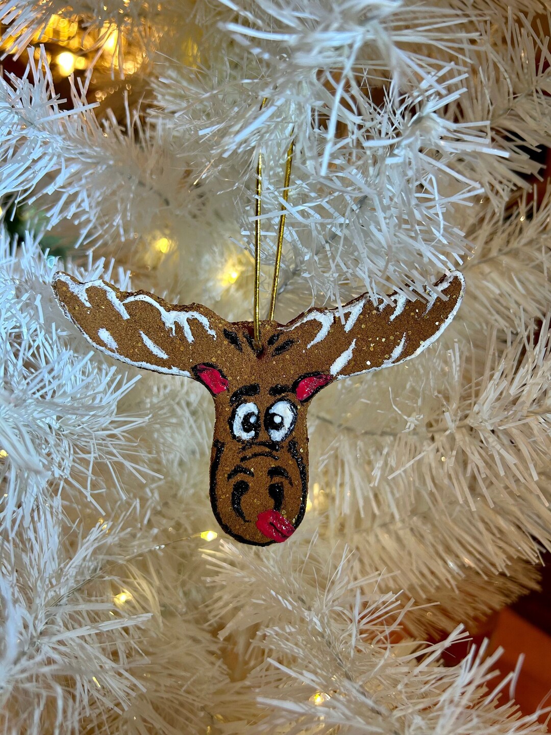 Goofy Moose. This is a Hand Painted Solid Cinnamon Ornament. the Scent ...