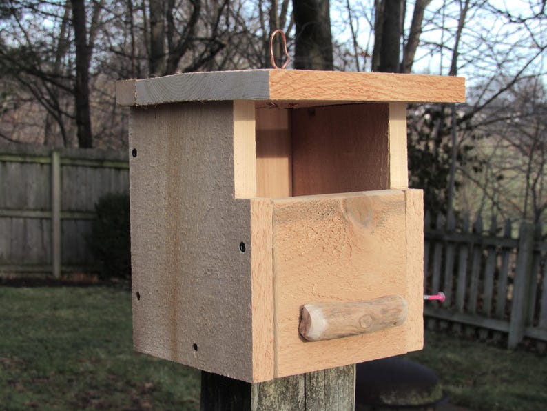 Cedar Carolina Wren Nest Box, Front Opening, Slot Box - Etsy