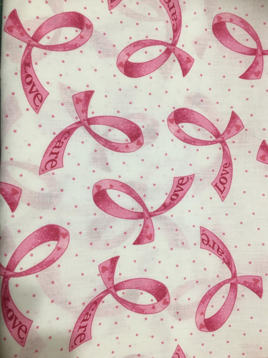 Breast Cancer Ribbon Fabric Sold by the Yard - Etsy