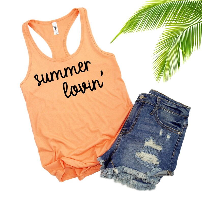 Cute Beach Shirts for Women with Saying Summer Lovin Printed | Etsy