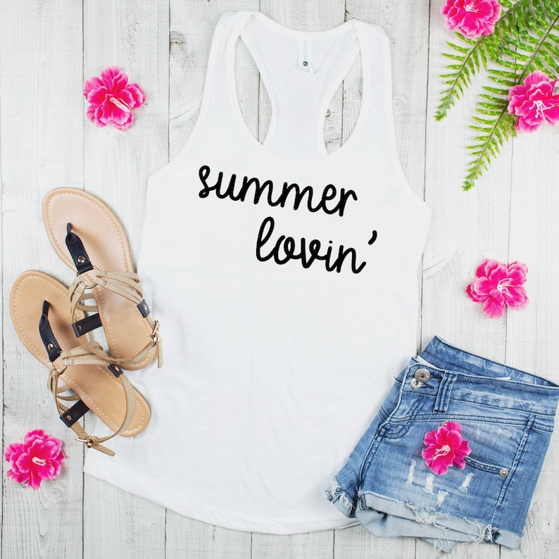 Cute Beach Shirts for Women with Saying Summer Lovin Printed | Etsy