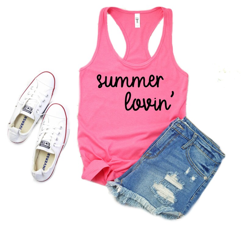 Cute Beach Shirts for Women with Saying Summer Lovin Printed | Etsy