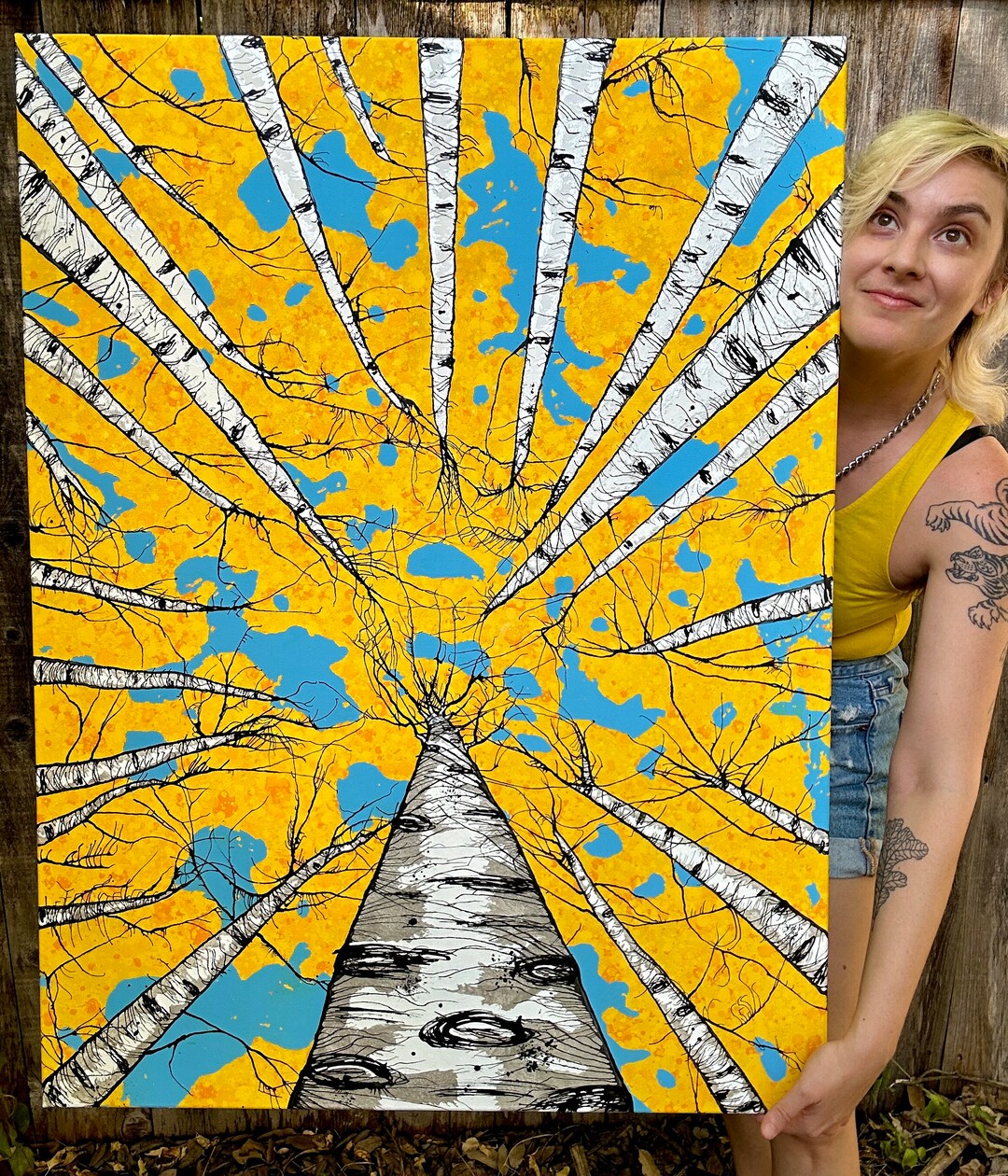 Original Art "mellow Yellow” Tree Painting by Mary Streepy May 2024 ...