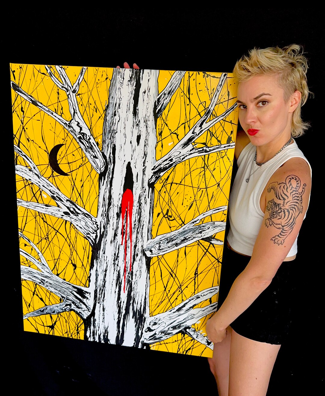Original Art "the Pains of Being Pure at Heart” Tree Painting by Mary ...