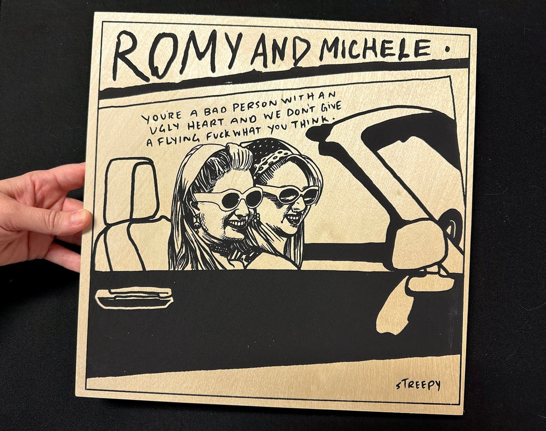 Romy and Michelle Hand Screen Printed Wood Panel Wall Art - Etsy