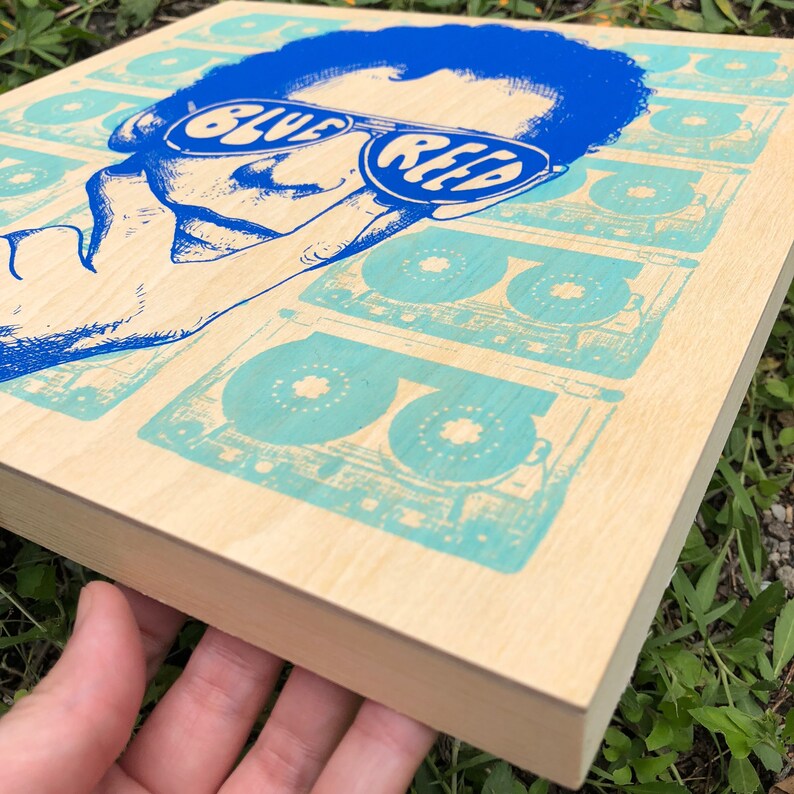 Lou Reed blue Reed glow in the Dark Print on Wood Box - Etsy