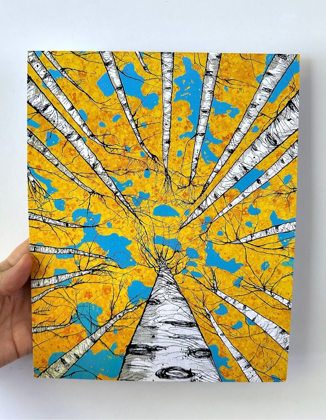 Mellow Yellow TREES Original Streepy Artwork Print (edition of 25) - Etsy