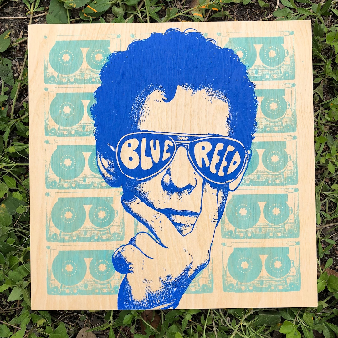 Lou Reed (blue Reed) (glow in the Dark Print on Wood Box Frame) - Etsy