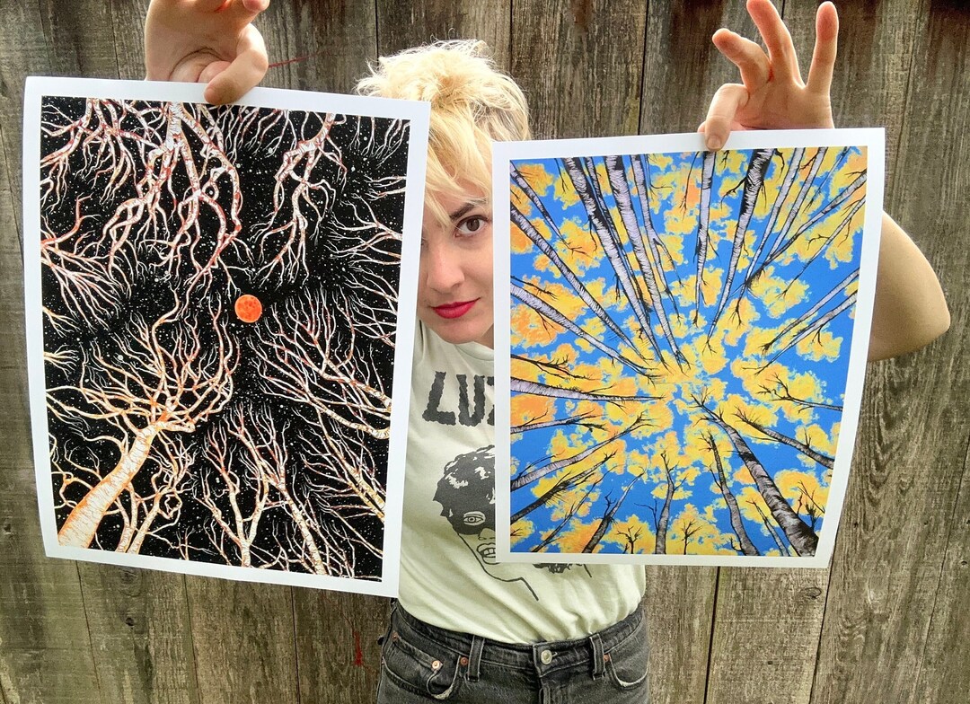 Original Art TREE Prints by Mary Streepy - Etsy