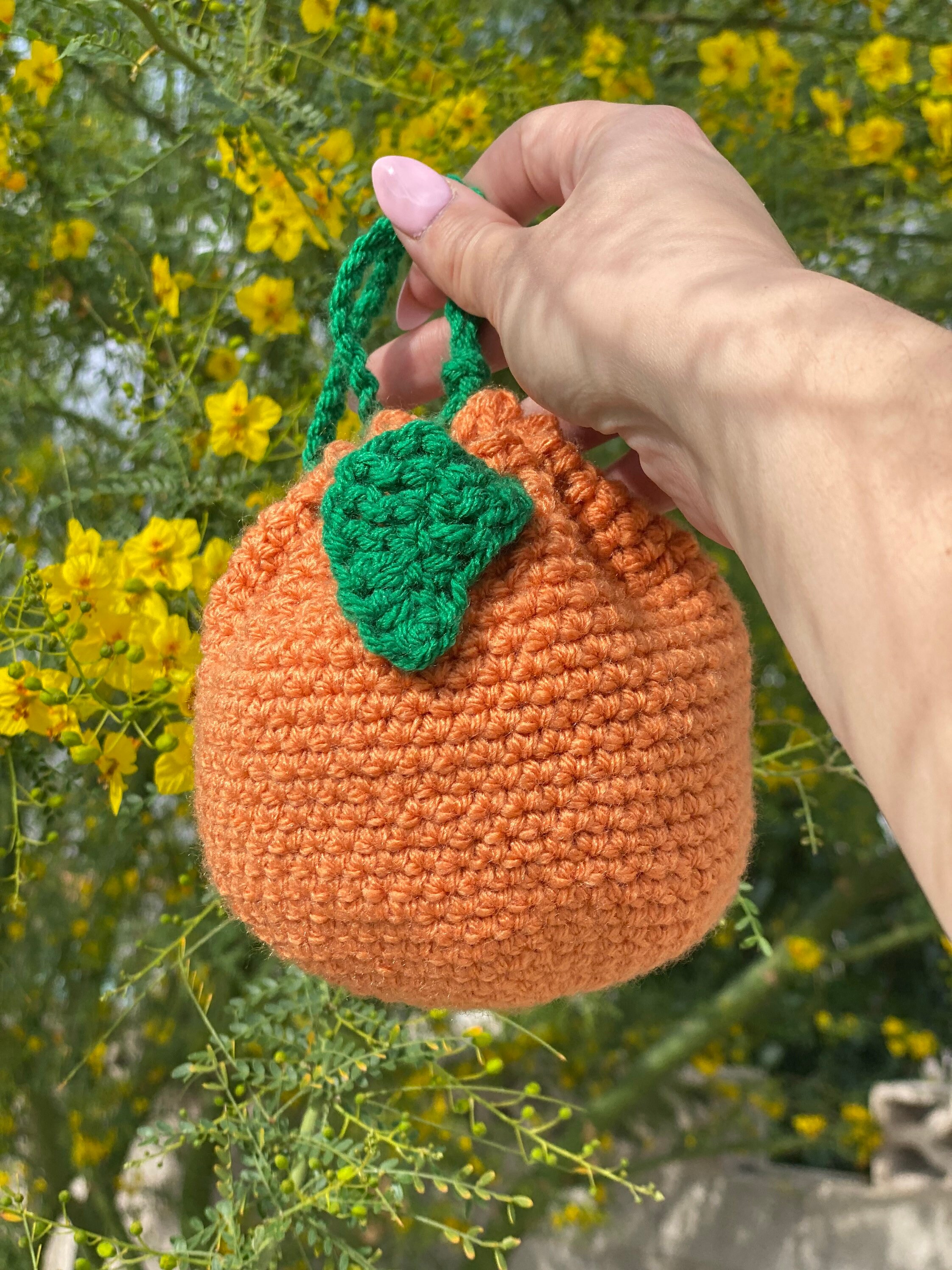 The Peach Pouch, Crochet Peach Bag - Etsy