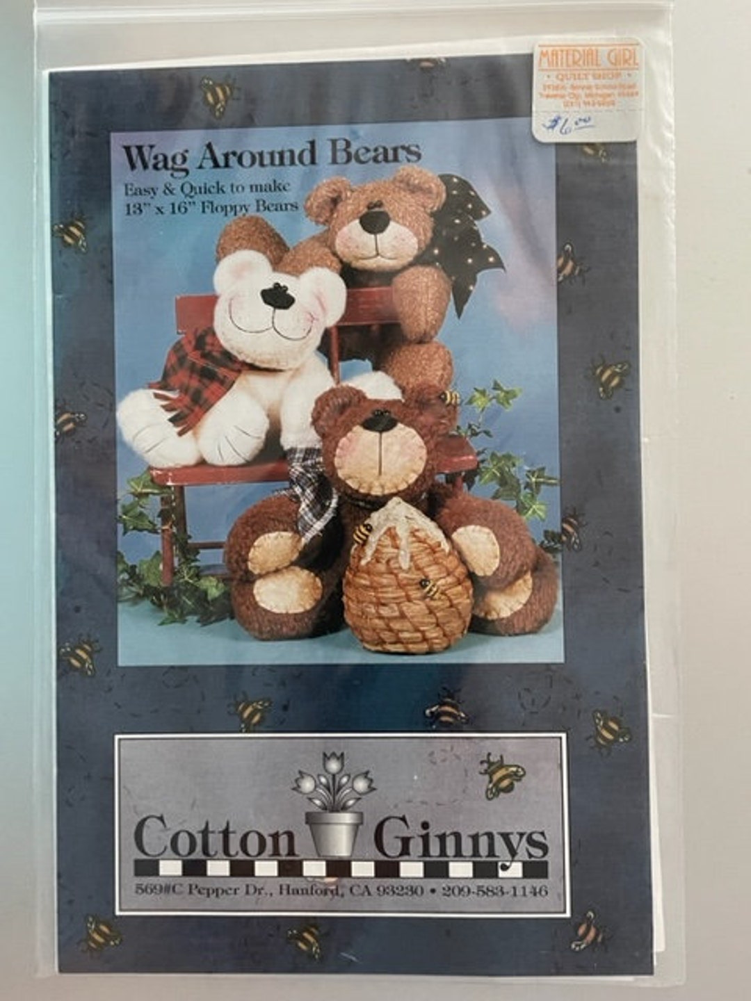 Wag Around Bears, Cotton Ginnys, Cynthia Rose, UNCUT - Etsy