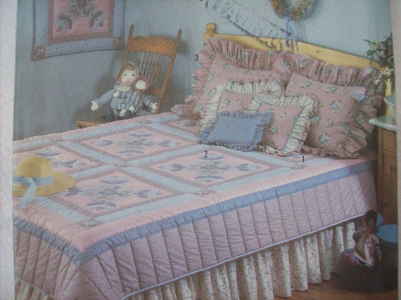 Simplicity 8604 Full / Queen Sized Quilt Dust Ruffle Pillow - Etsy