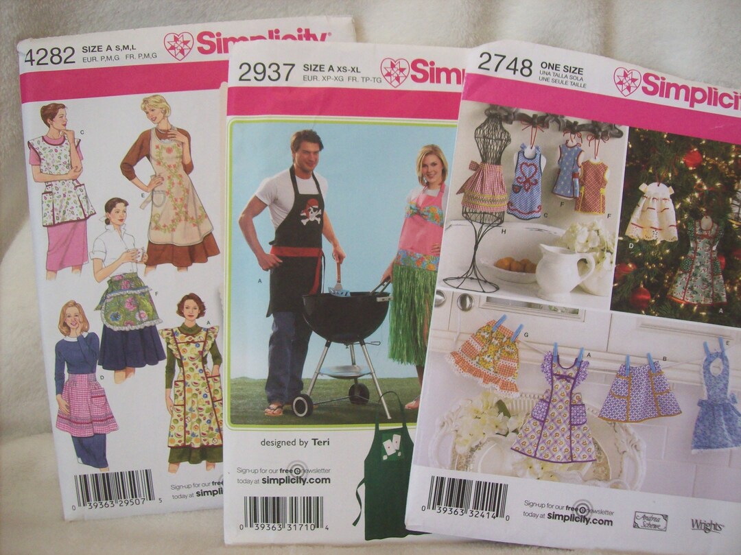 Simplicity 2748, Simplicity 2937, Simplicity 4282, Aprons, UNCUT - Etsy