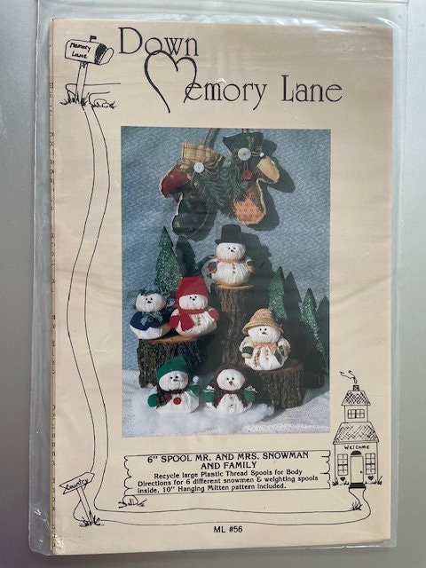 Spool Mr and Mrs Snowman and Family, Hammer Handle Santa, Down Memory ...