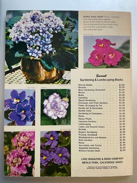 How to Grow African Violets, A Sunset Book, VINTAGE BOOK - Etsy