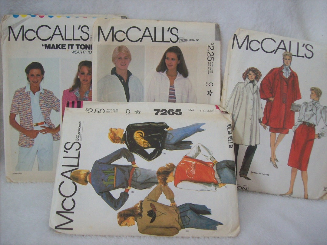Mccall's 7265, Mccalls 7384, Mccalls 7469, Mccalls 8322, UNCUT - Etsy