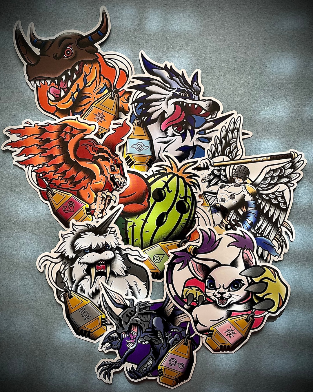 Digimon Digital Monsters Champion Tag and Crest Tattoo Flash Anime ...