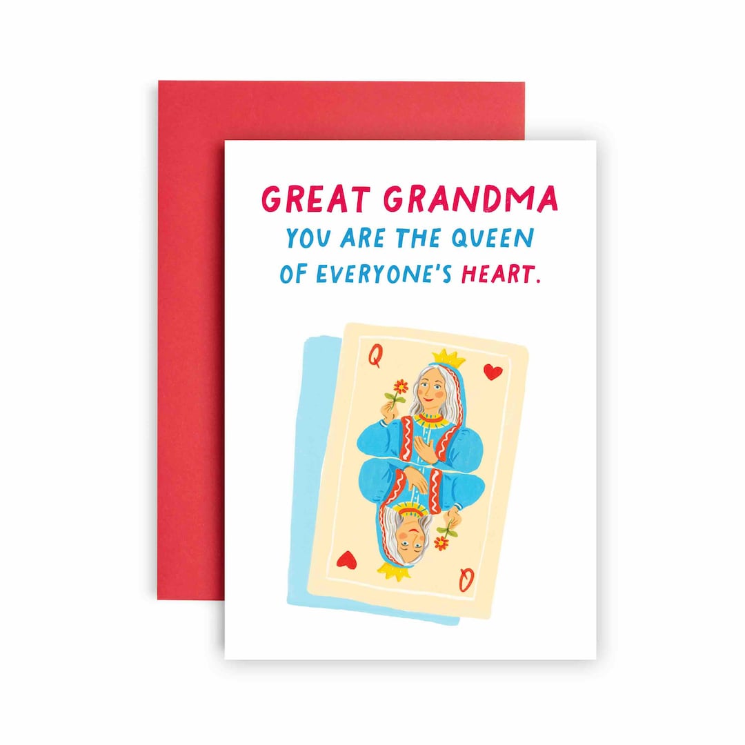 Queen of Everyone's Hearts - Great Grandma - Card for Her - Birthday ...