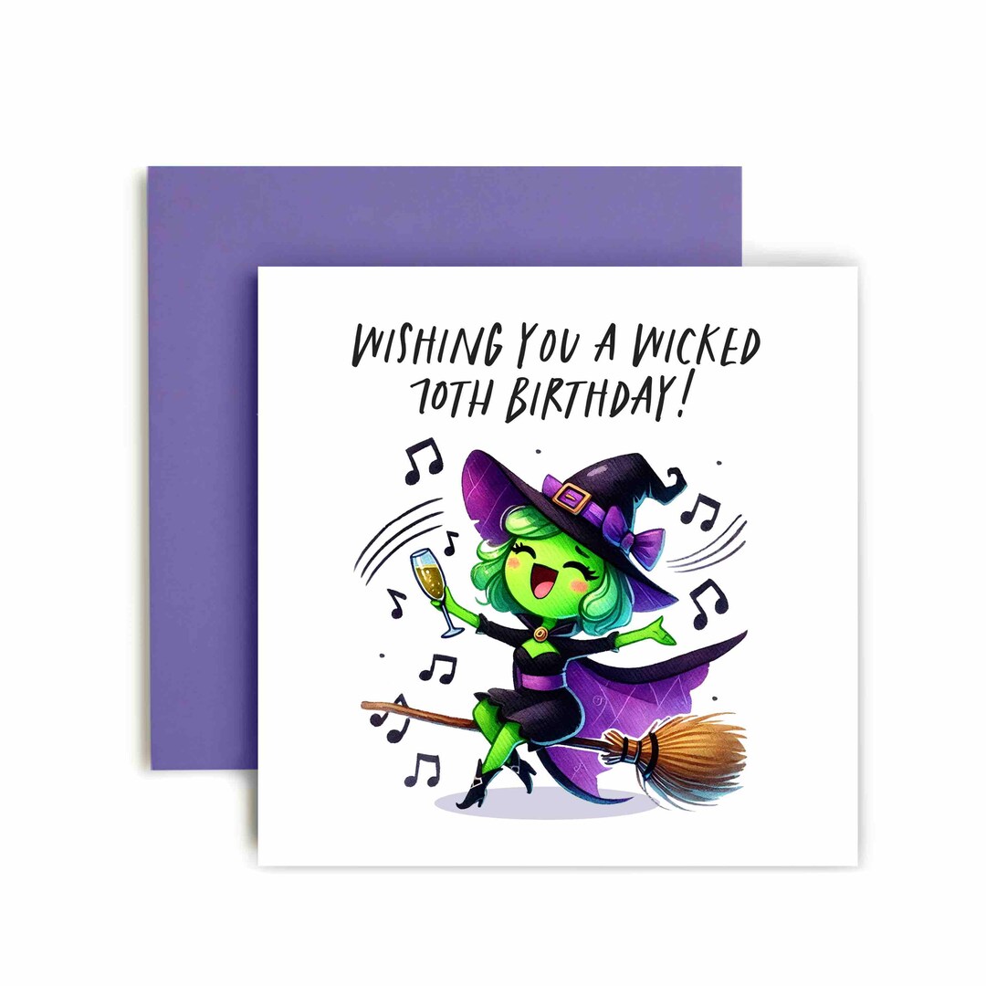 Wishing You a Wicked Birthday Wizard of Oz Elphaba Card Witch Birthday ...
