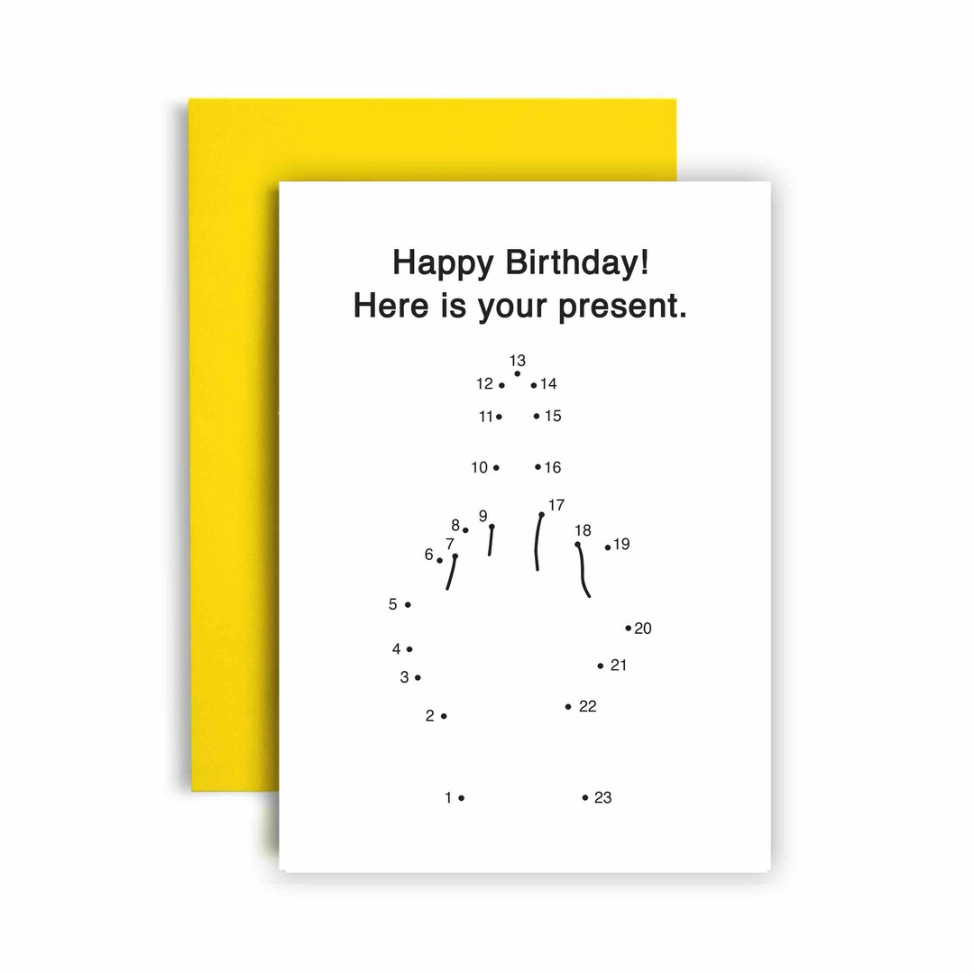 Dot to Dot Funny Card Card for Him Card for Friend Birthday Card Funny ...
