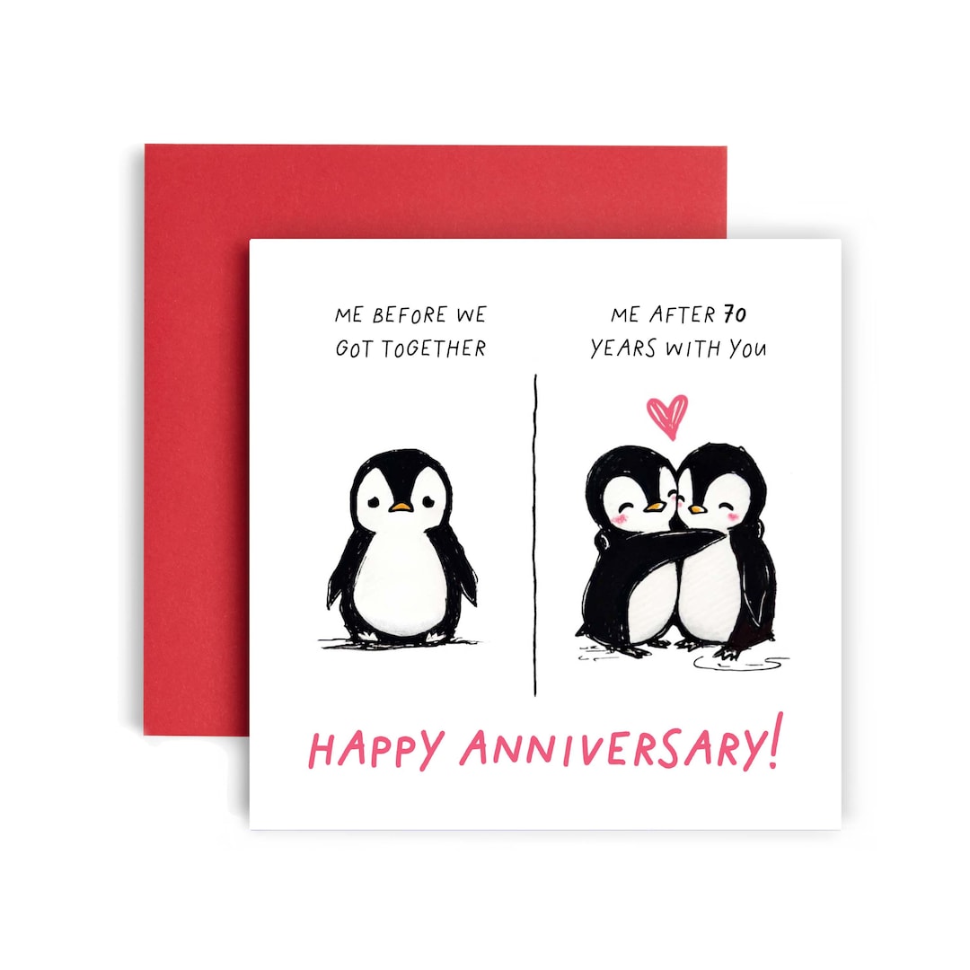 70 Years Happy Anniversary Before and After You Valentines Card for ...