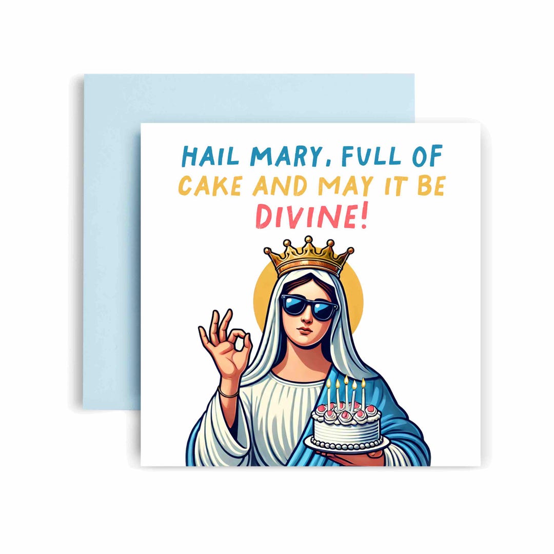 Divine Cake Card - Full of Cake Card - Religious Birthday - Mary ...